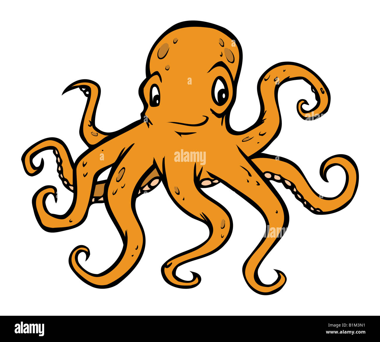 cartoon illustration of an octopus Stock Photo - Alamy