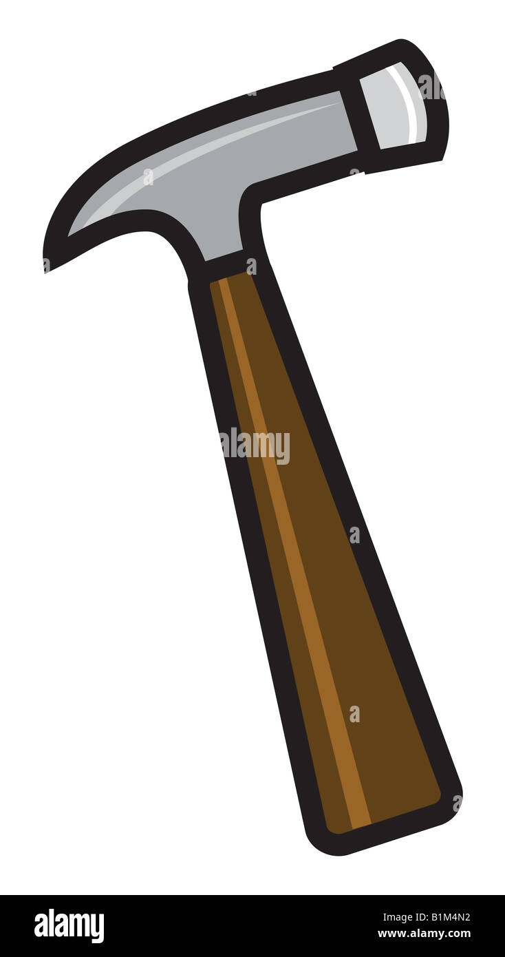 cartoon illustration of a hammer Stock Photo - Alamy