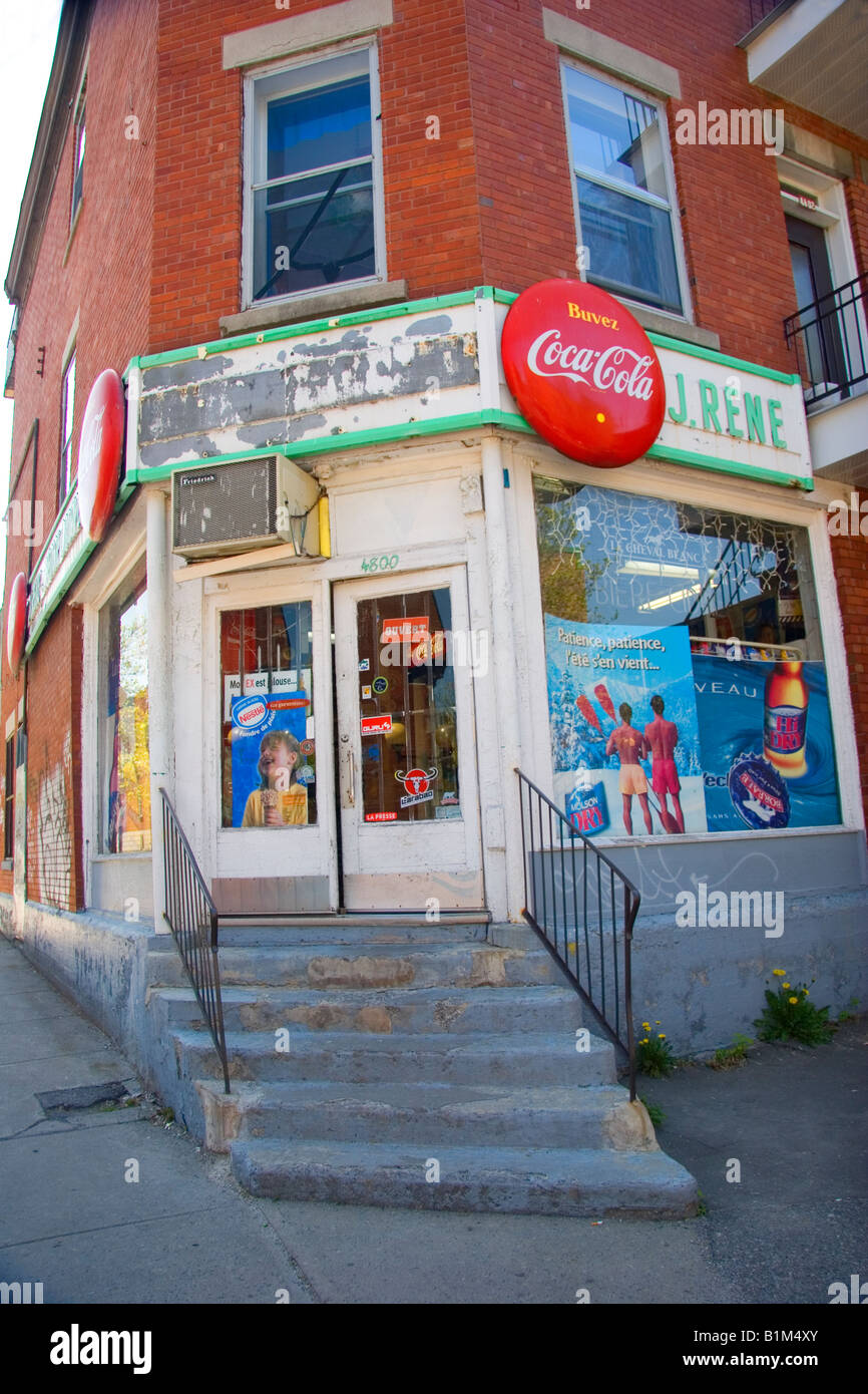 Typical Montreal corner store Stock Photo - Alamy