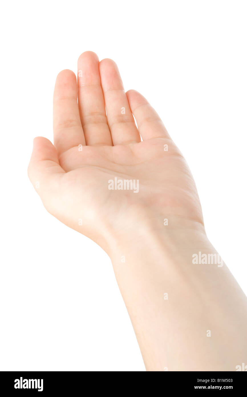 Open hand. Holding, begging, giving, showing concept Stock Photo - Alamy