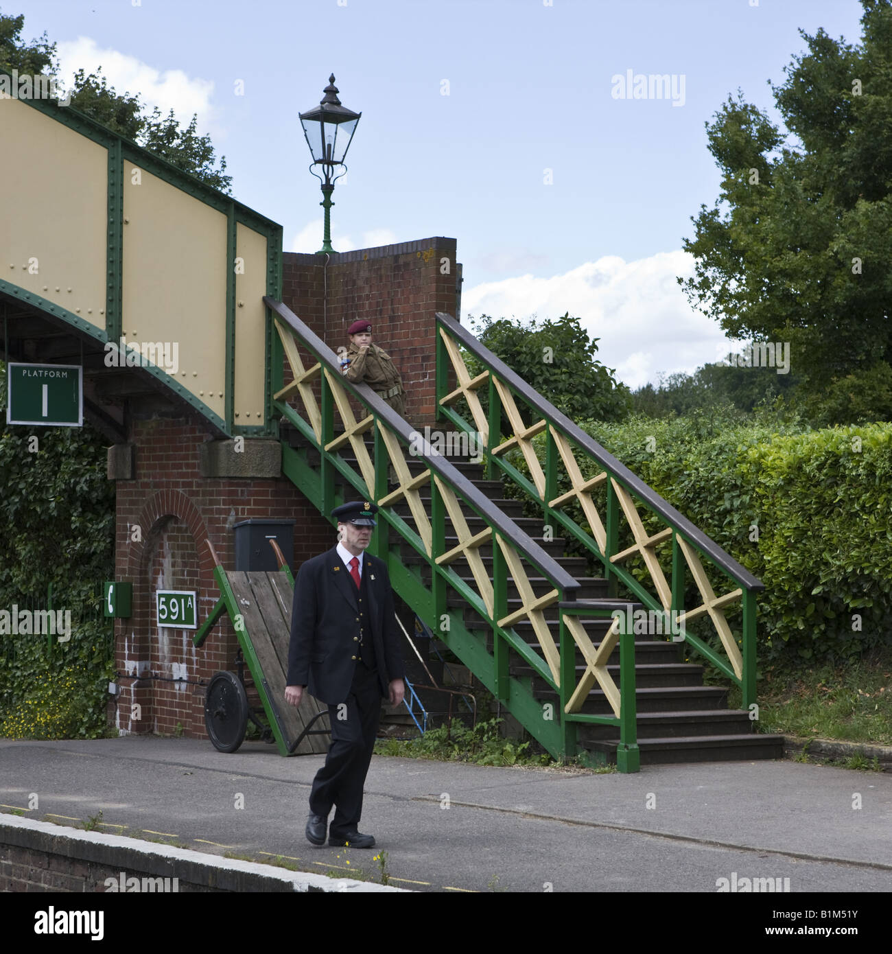 1944 Station Guard and Teenage Soldier Stock Photo - Alamy