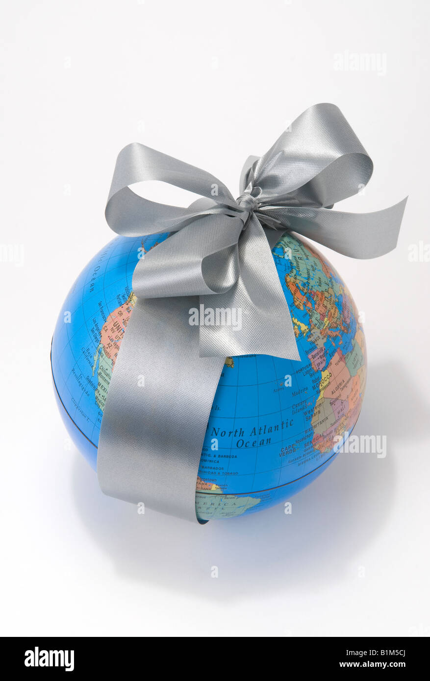 gift wrapped world globe Stock Photo - Alamy