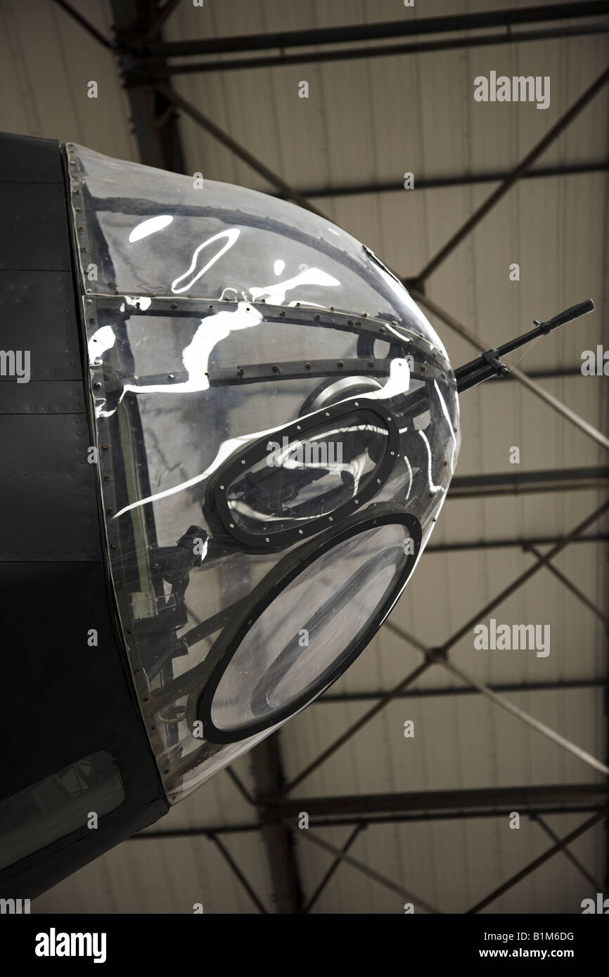 Machine gun turret on a Halifax bomber Stock Photo - Alamy