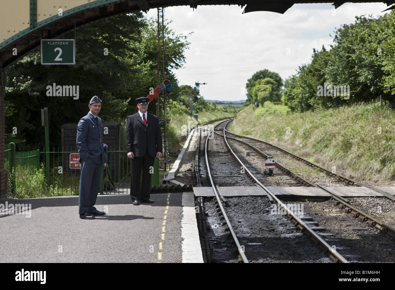 Airman and Station Guard on Platform 1944 Stock Photo - Alamy