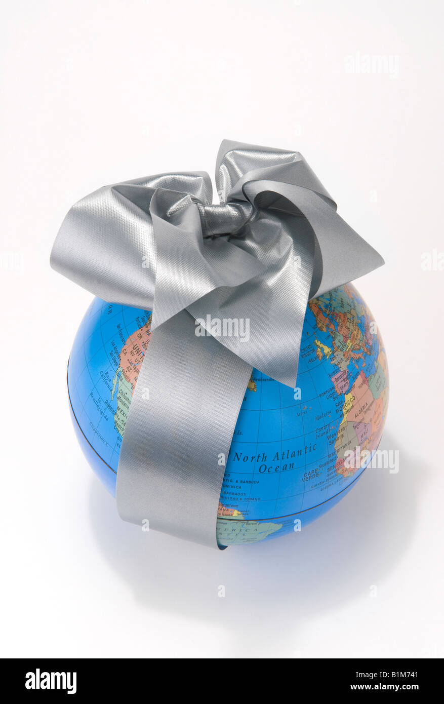 gift wrapped world globe Stock Photo - Alamy