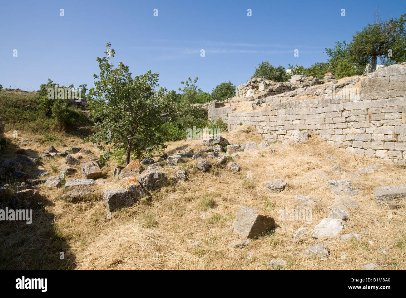 Walls of Troy on the Aegean Coast of Turkey Stock Photo - Alamy