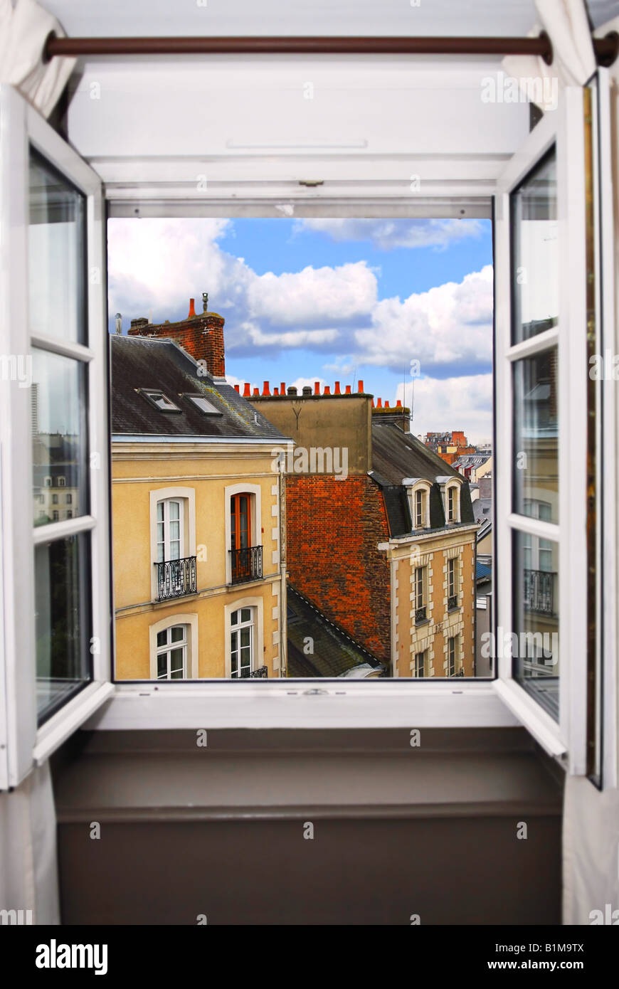 Wide open french window hi-res stock photography and images - Alamy
