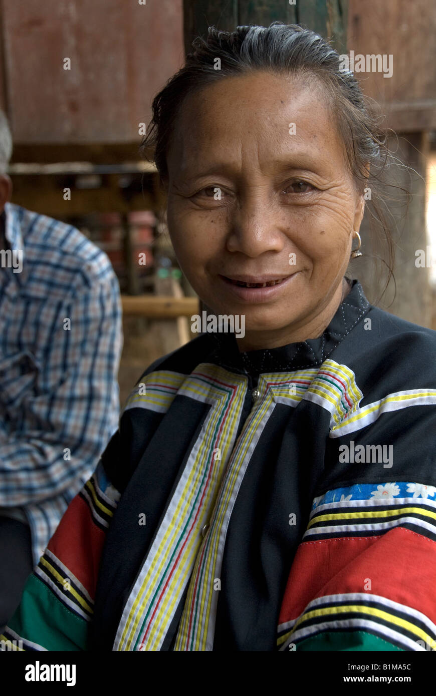 Old Lahu hill tribe woman in a village in north Thailand Stock Photo ...