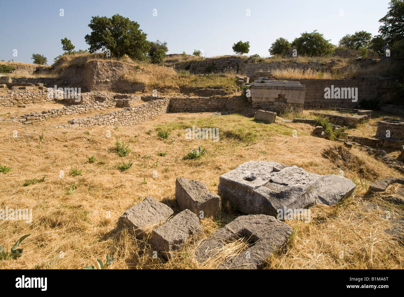 Walls at Troy on the Aegean Coast of Turkey Stock Photo - Alamy