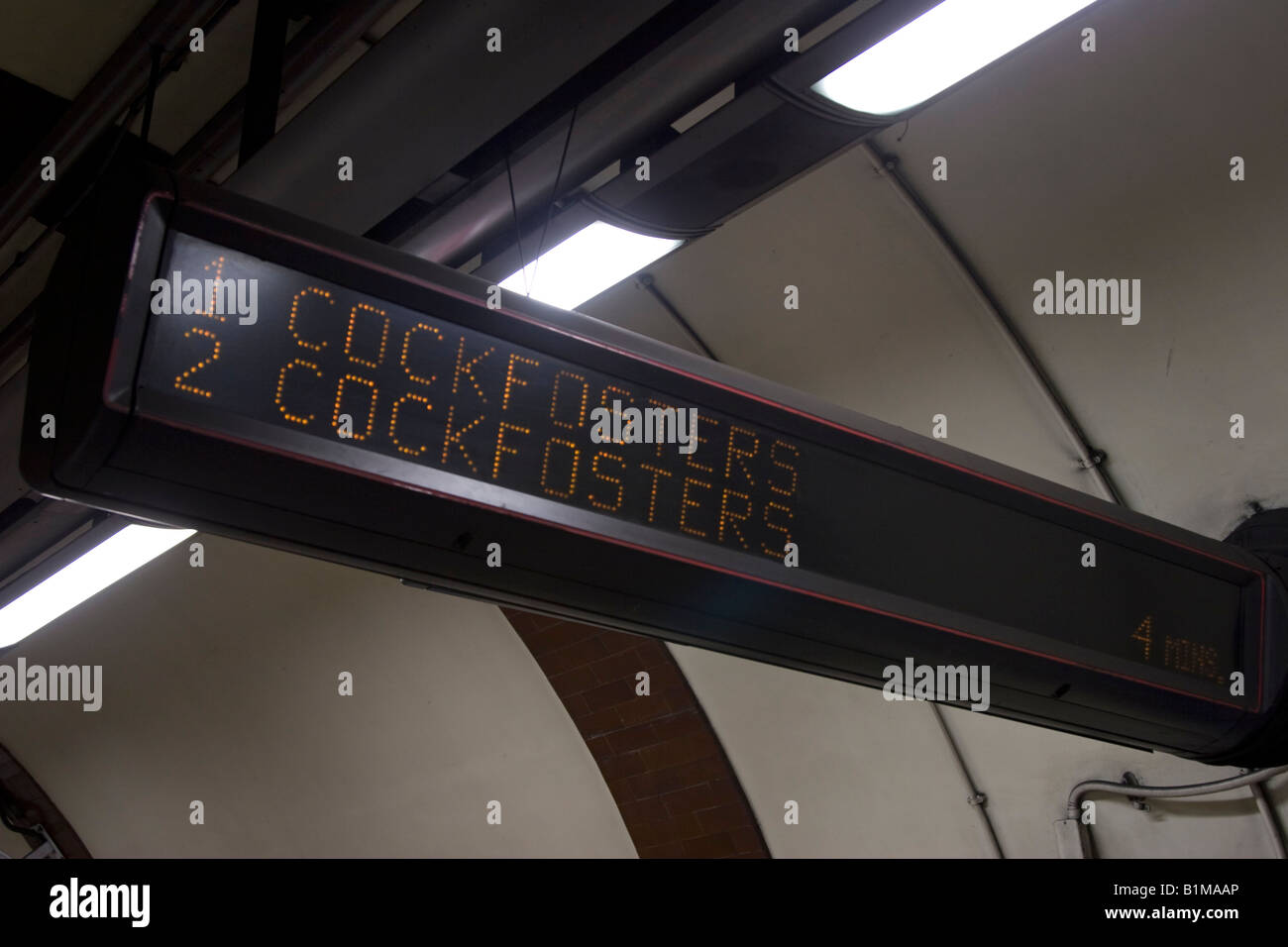 London Underground dot matrix arrival display board Stock Photo - Alamy