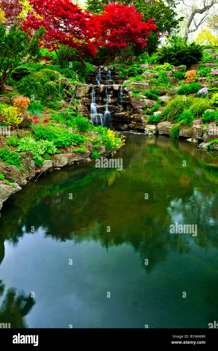 Cascading waterfall and trees hi-res stock photography and images - Alamy