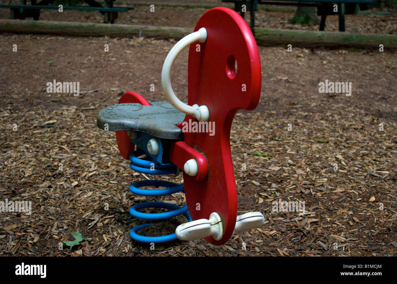 teeter teeter playground toy wood park woodland leisure trees Stock ...