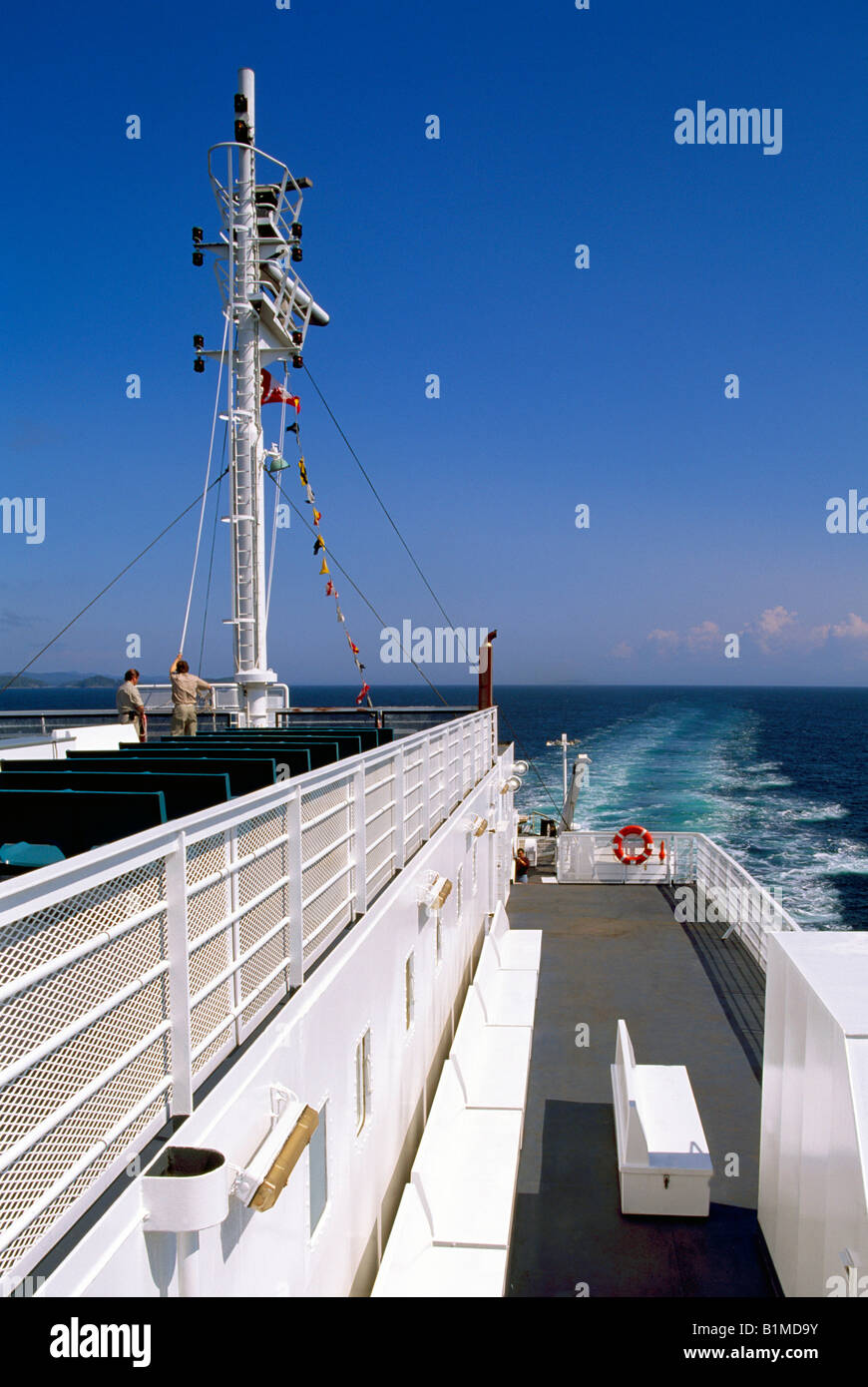 On board BC Ferry sailing the Inside Passage / Discovery Coast Passage ...