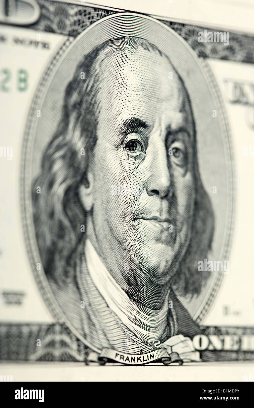 100 dollars banknote benjamin franklin hi-res stock photography and ...