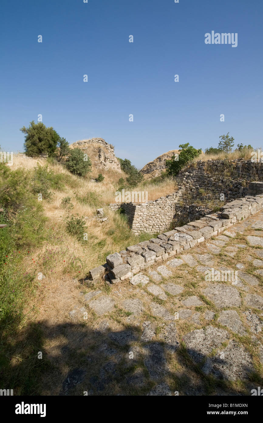 The ramp and trench at Troy on the Aegean Coast of Turkey Stock Photo ...