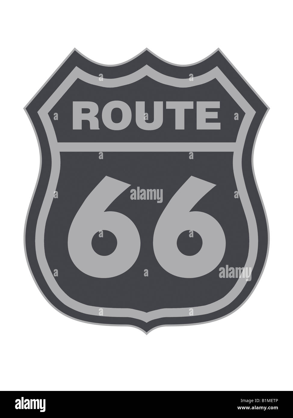Route 66 sign, isolated against white background Stock Photo - Alamy