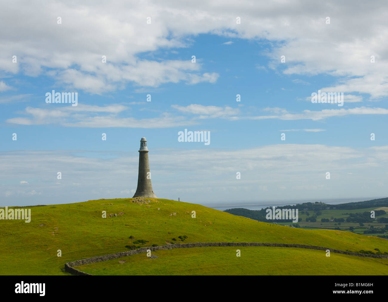 The Hoad (Sir John Barrow Monument) overlooking Ulverston & Morecambe ...