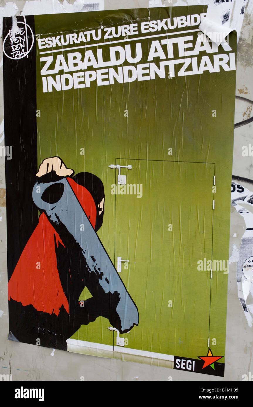 Basque Independence Poster, Bayonne, France Stock Photo - Alamy
