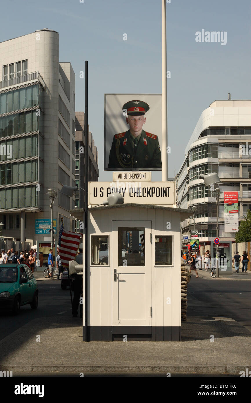 Berlin Germany Checkpoint Charlie former Berlin Wall border crossing ...