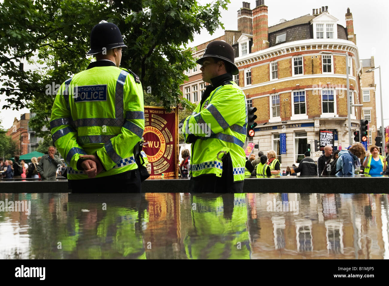 Police at Anti BNP rally in London Stock Photo - Alamy