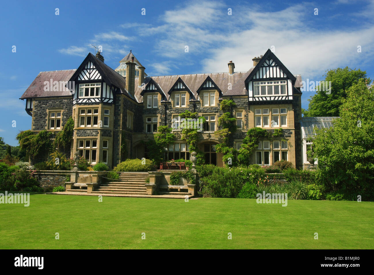 Bodnant Hall - Bodnant Gardens, Wales Stock Photo - Alamy