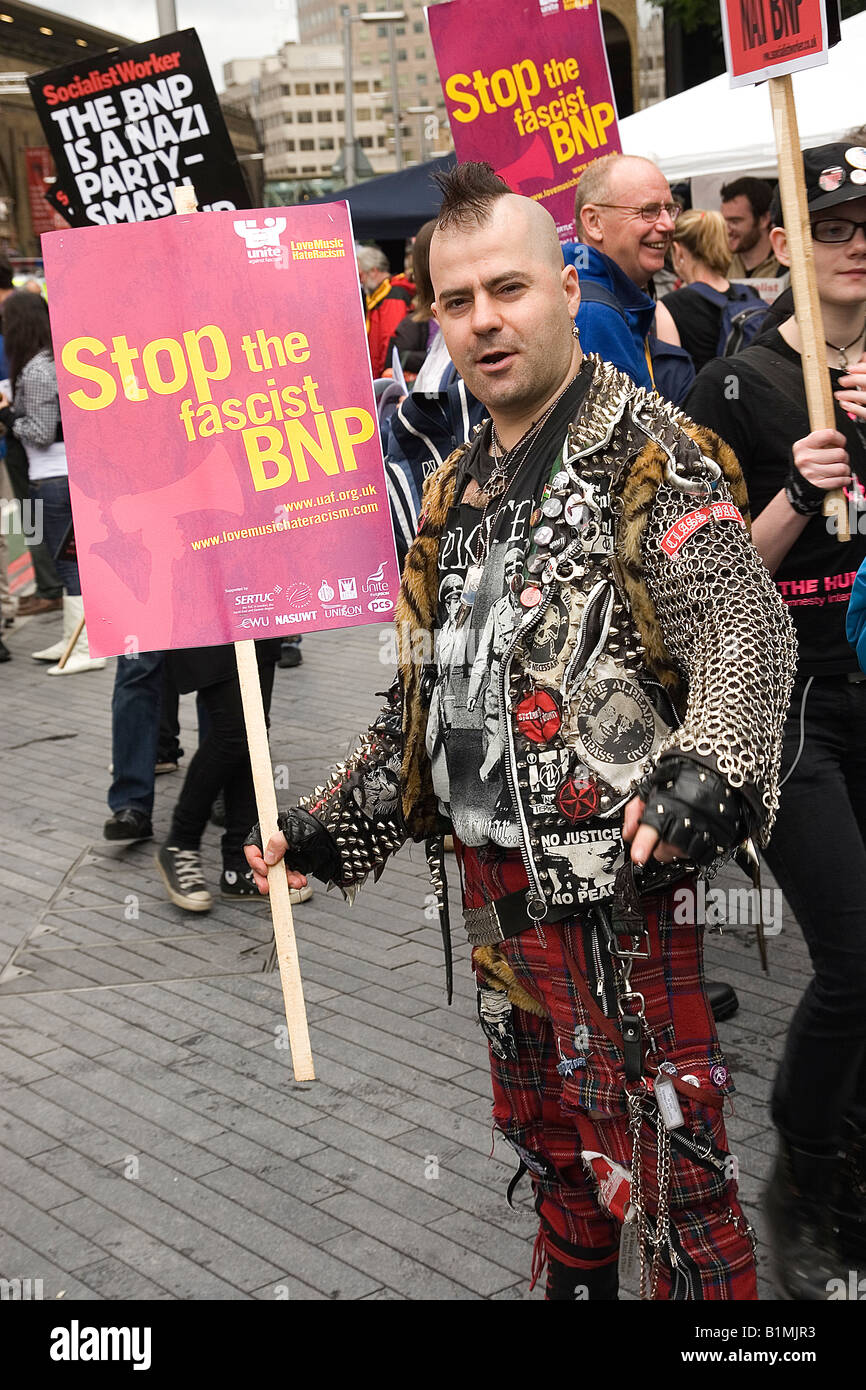 Punk man at anti BNP rally in London Stock Photo - Alamy