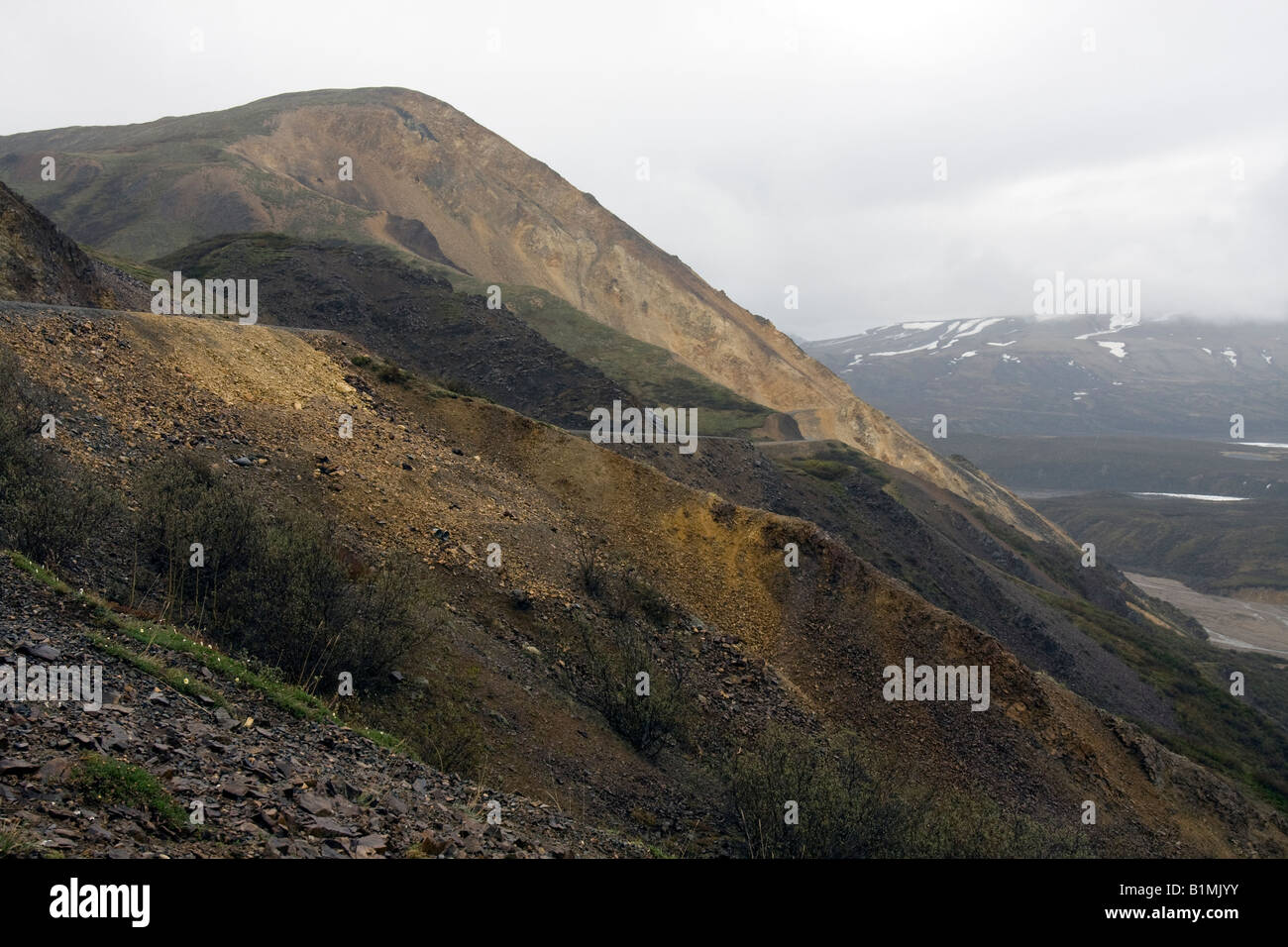 Polychrome pass, Denali National Park, Alaska, USA Stock Photo - Alamy