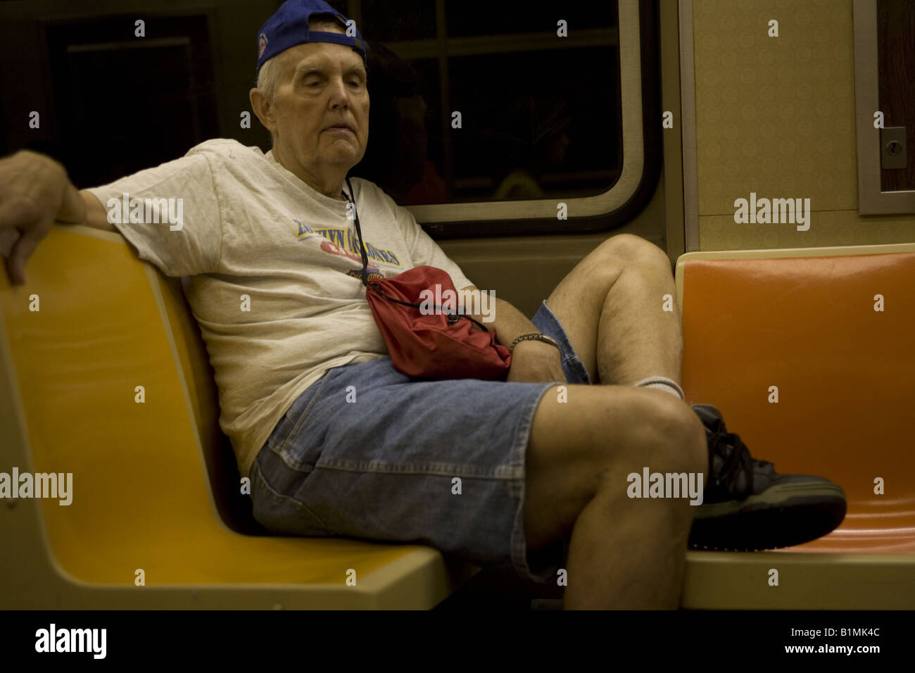 Man riding the subway in Brooklyn New York Stock Photo - Alamy