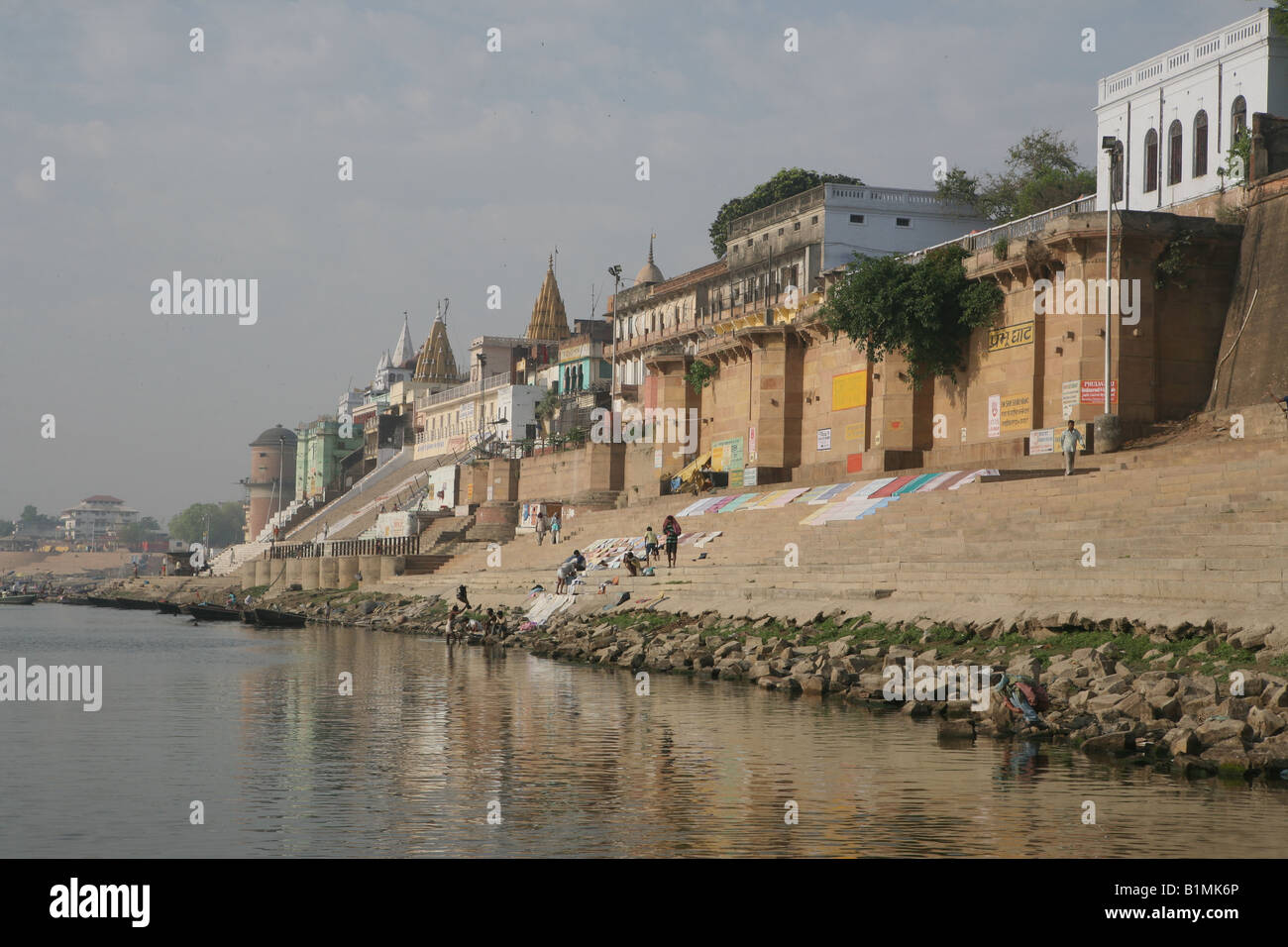 The river bank by the Ganges at the holy city Varanasi Benares Uttar ...