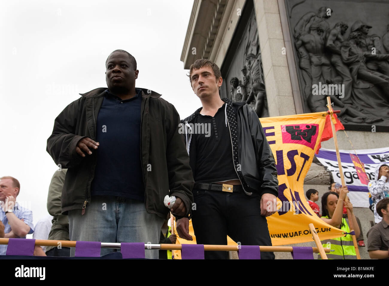 Babyshambles with UAF Gen Sec at anti BNP rally Stock Photo - Alamy