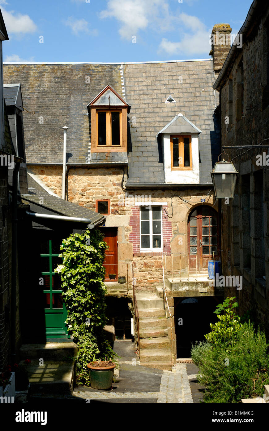 Cour Aux Moines, Villedieu-les-Poeles Stock Photo - Alamy