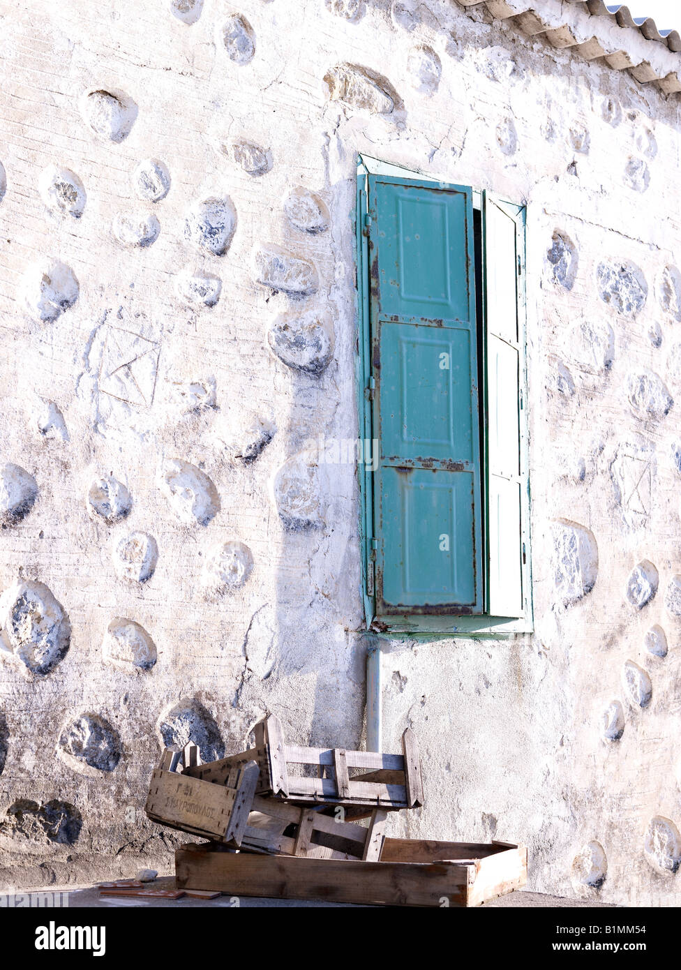 Window of an old cottage on Samos,Greece Stock Photo - Alamy