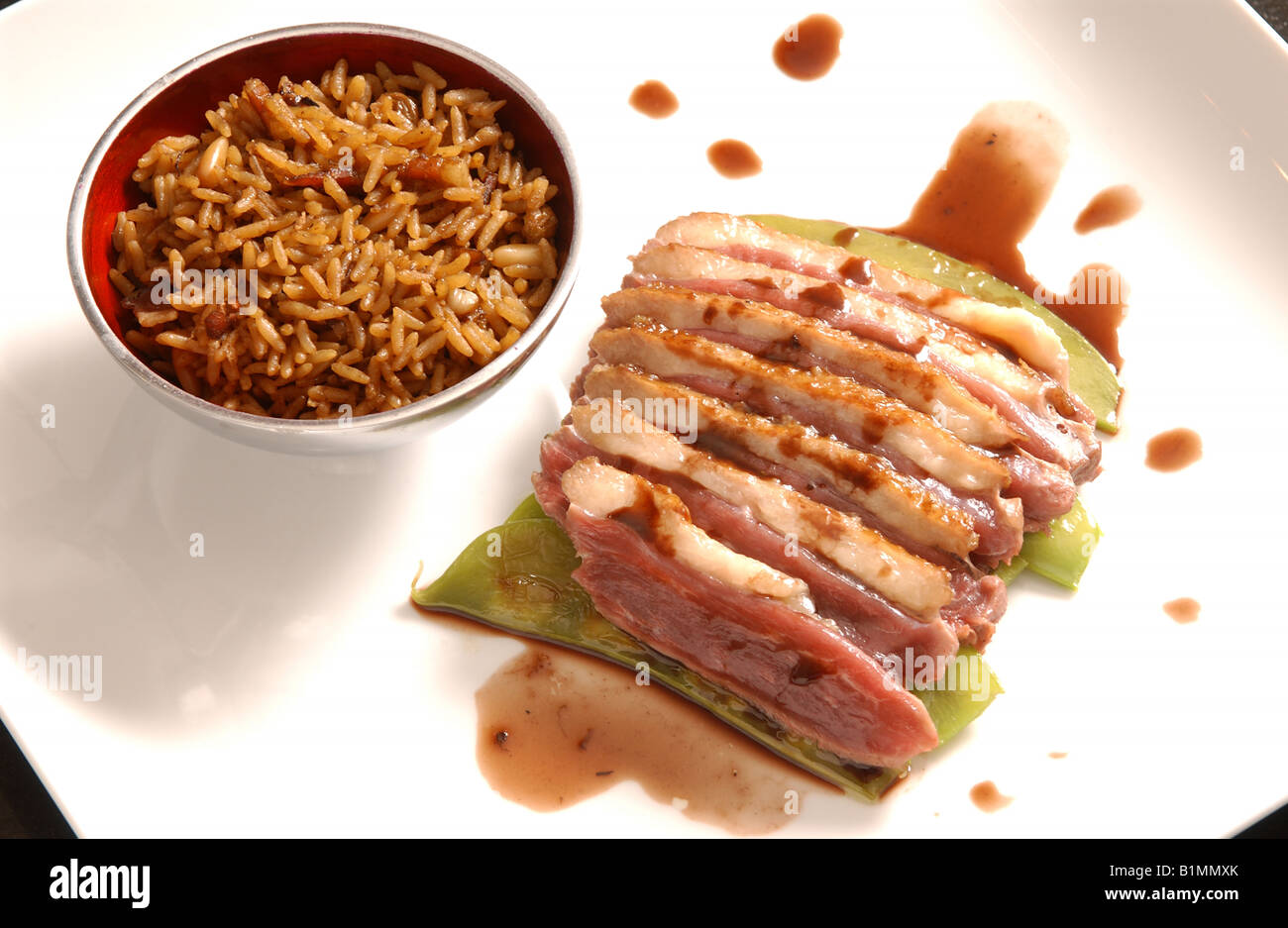 MEAT WITH RICE Stock Photo - Alamy