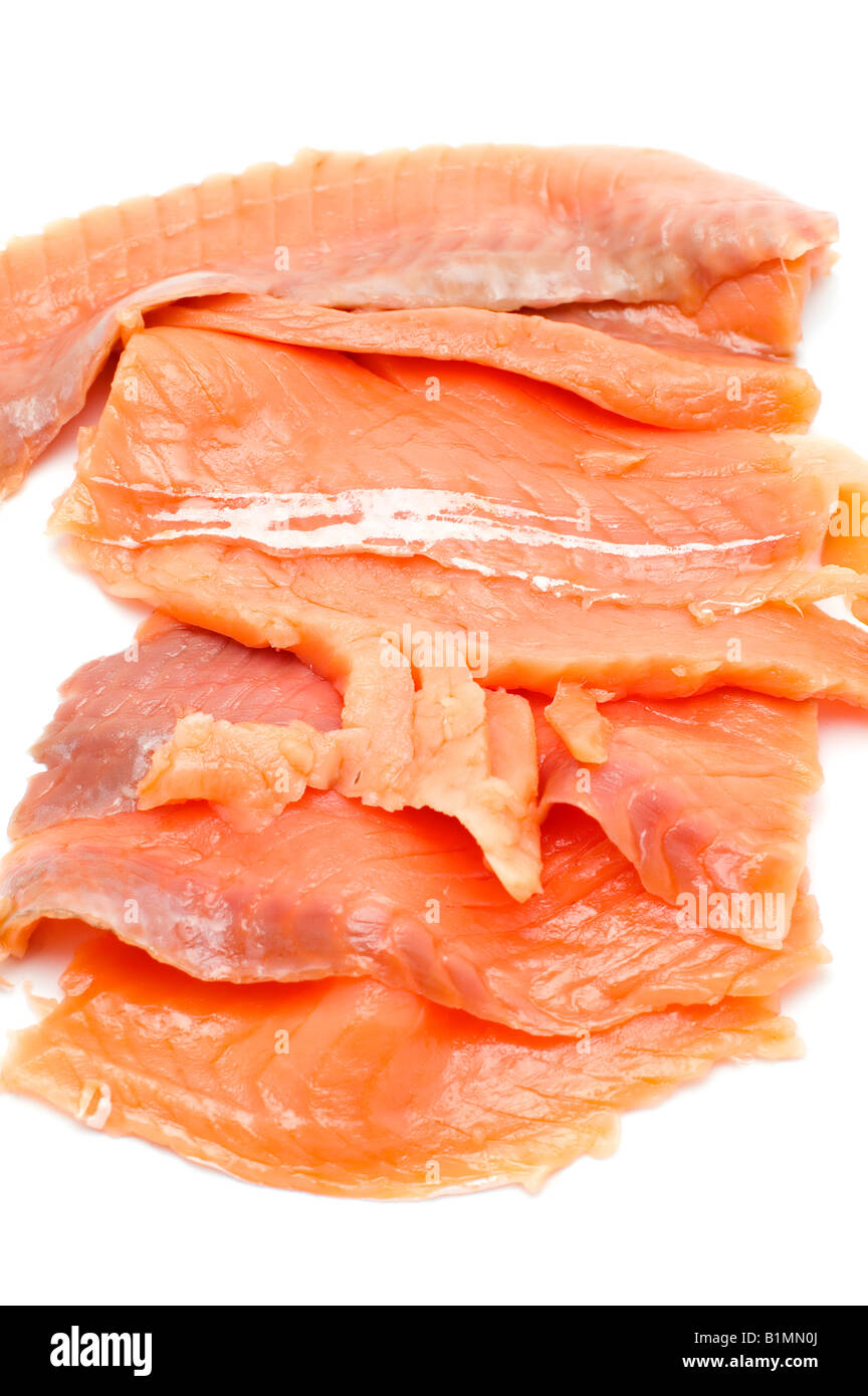 object on white food fish cutting salmon Stock Photo - Alamy