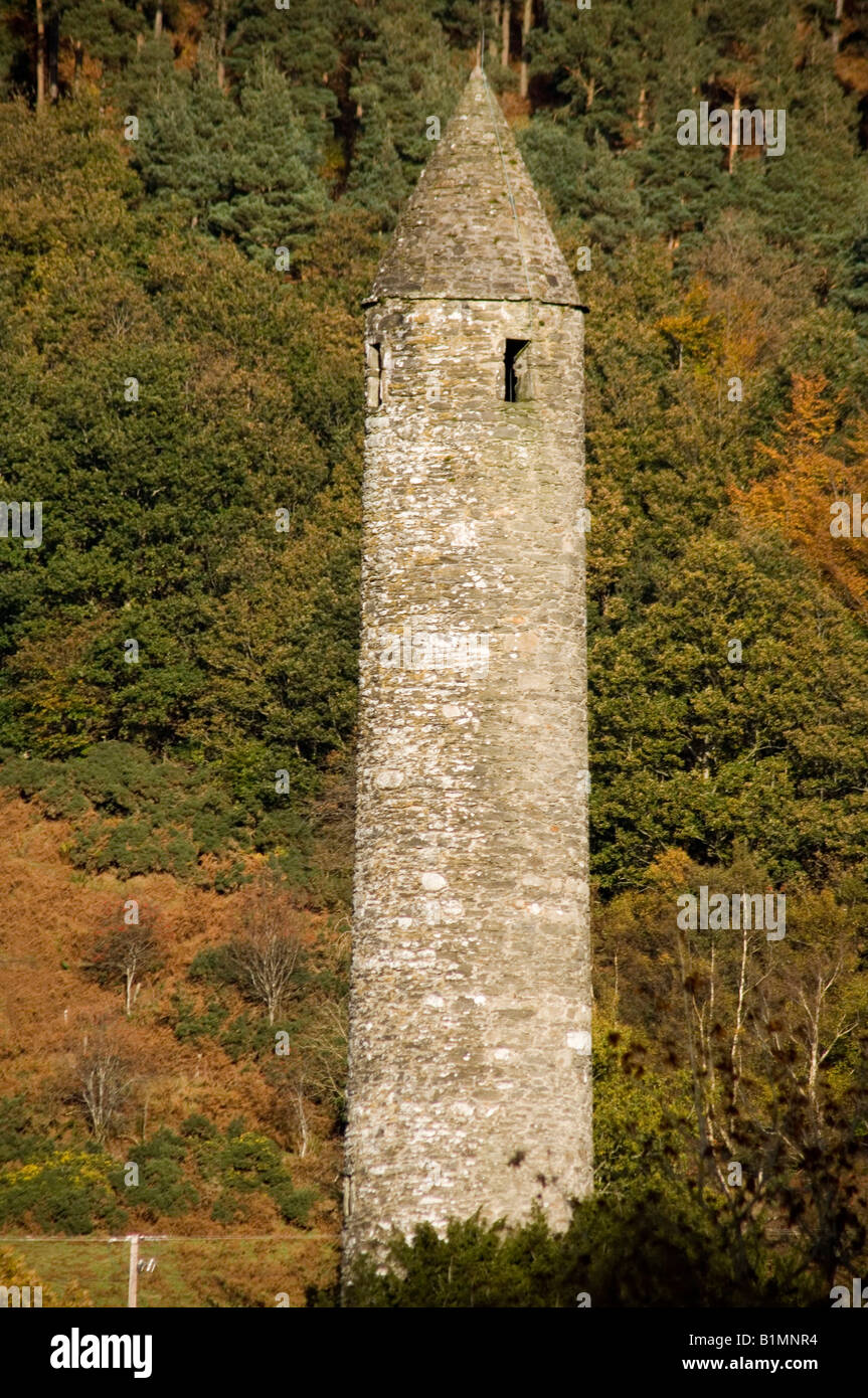 Round Tower Glendalough Wicklow Stock Photo - Alamy