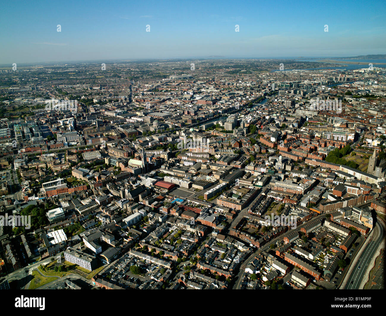Dublin city aerial view ireland Stock Photo - Alamy