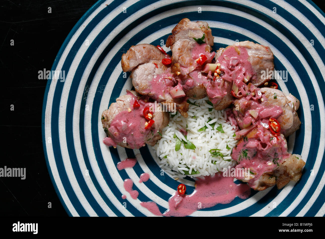 MEAT WITH RICE Stock Photo - Alamy