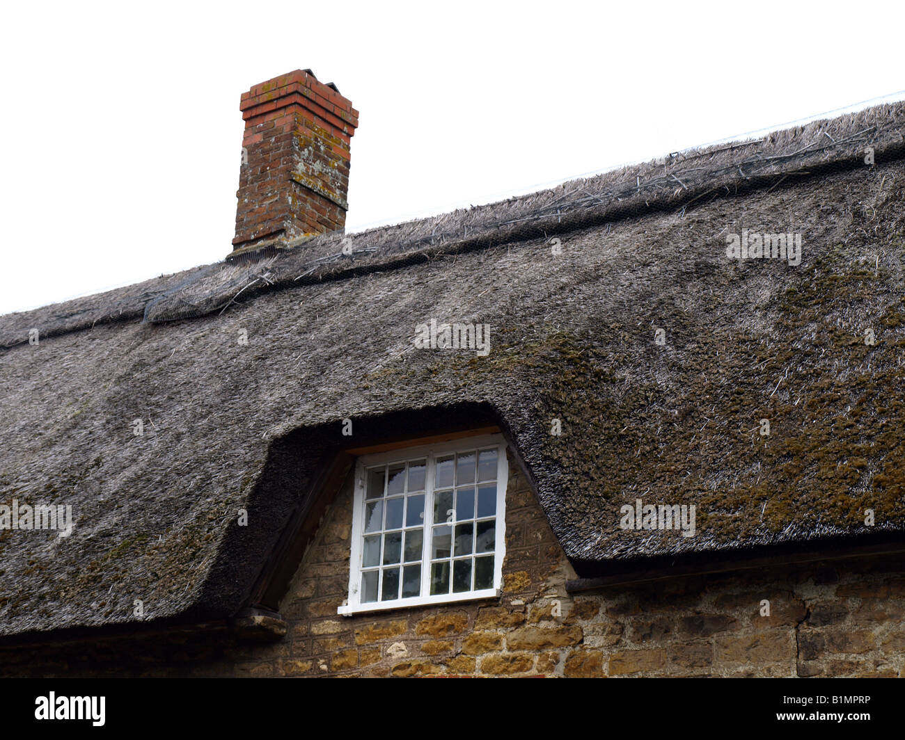 a cottage thatched roof with arched thatch over the window at ...