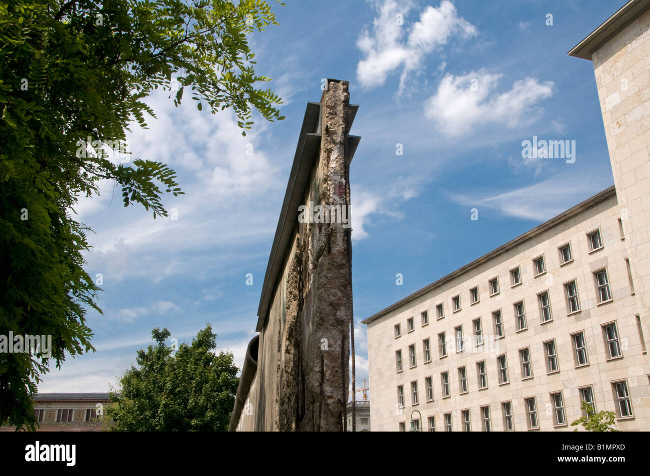 Part of the remaining section of the Berlin Wall that divided the city ...