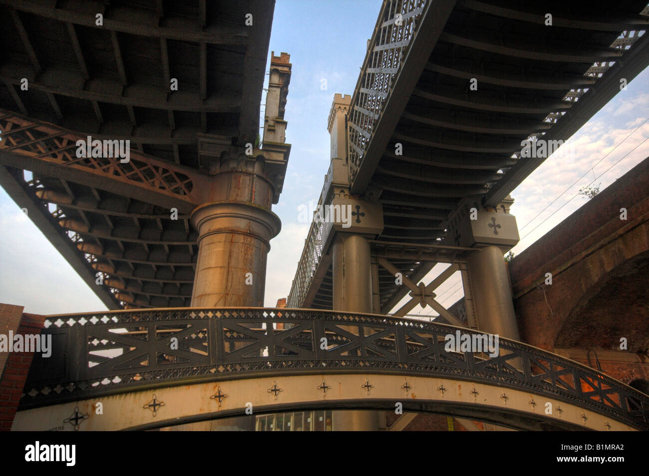 Victorian railway bridge, Castlefield, Manchester, UK Stock Photo - Alamy