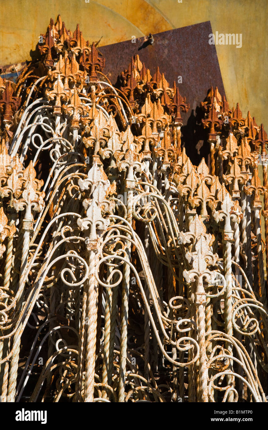Metal fencing spires stacked together Stock Photo - Alamy
