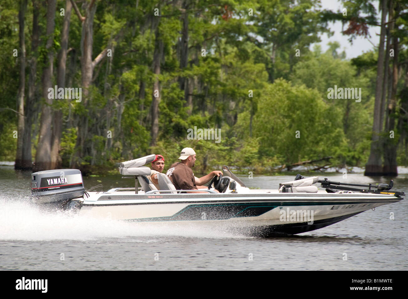 Motorboat, Atchafalaya Basin Swamp, Henderson, Louisiana Stock Photo ...