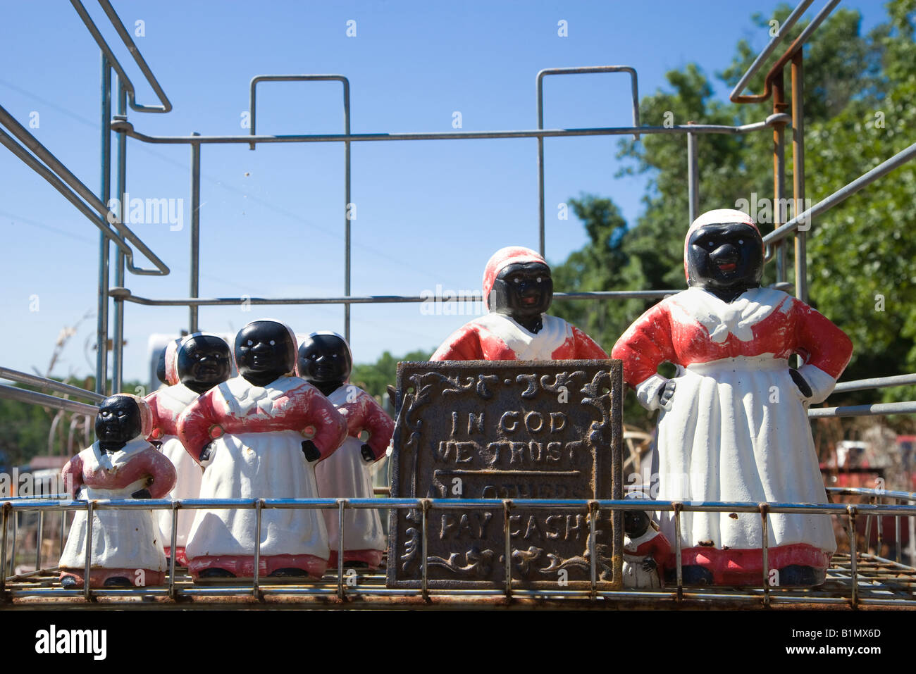 Collection of Aunt Jemima statuettes outdoors Stock Photo - Alamy