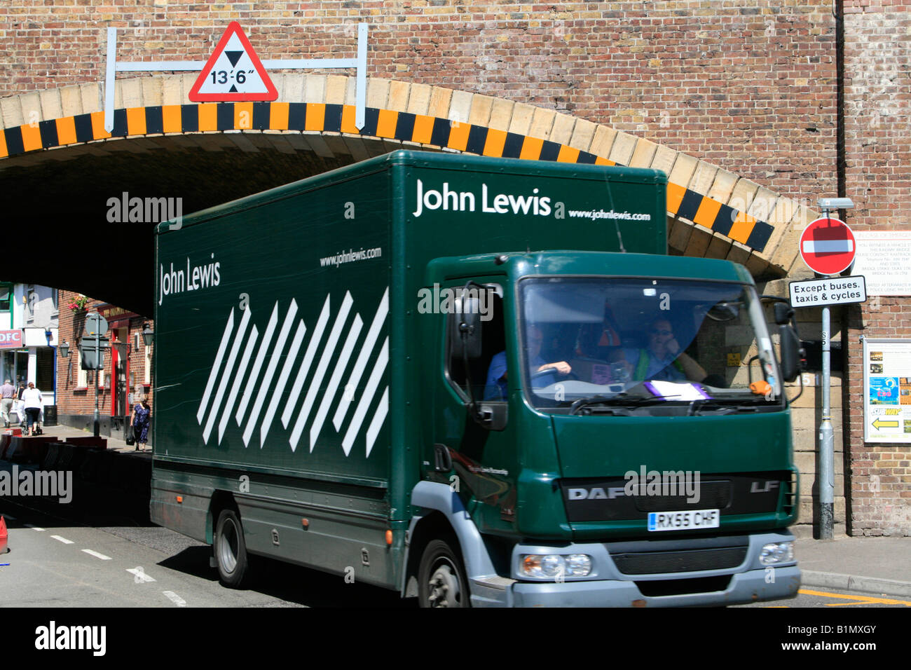 lorry passing under low railway bridge network rail chelmsford essex ...