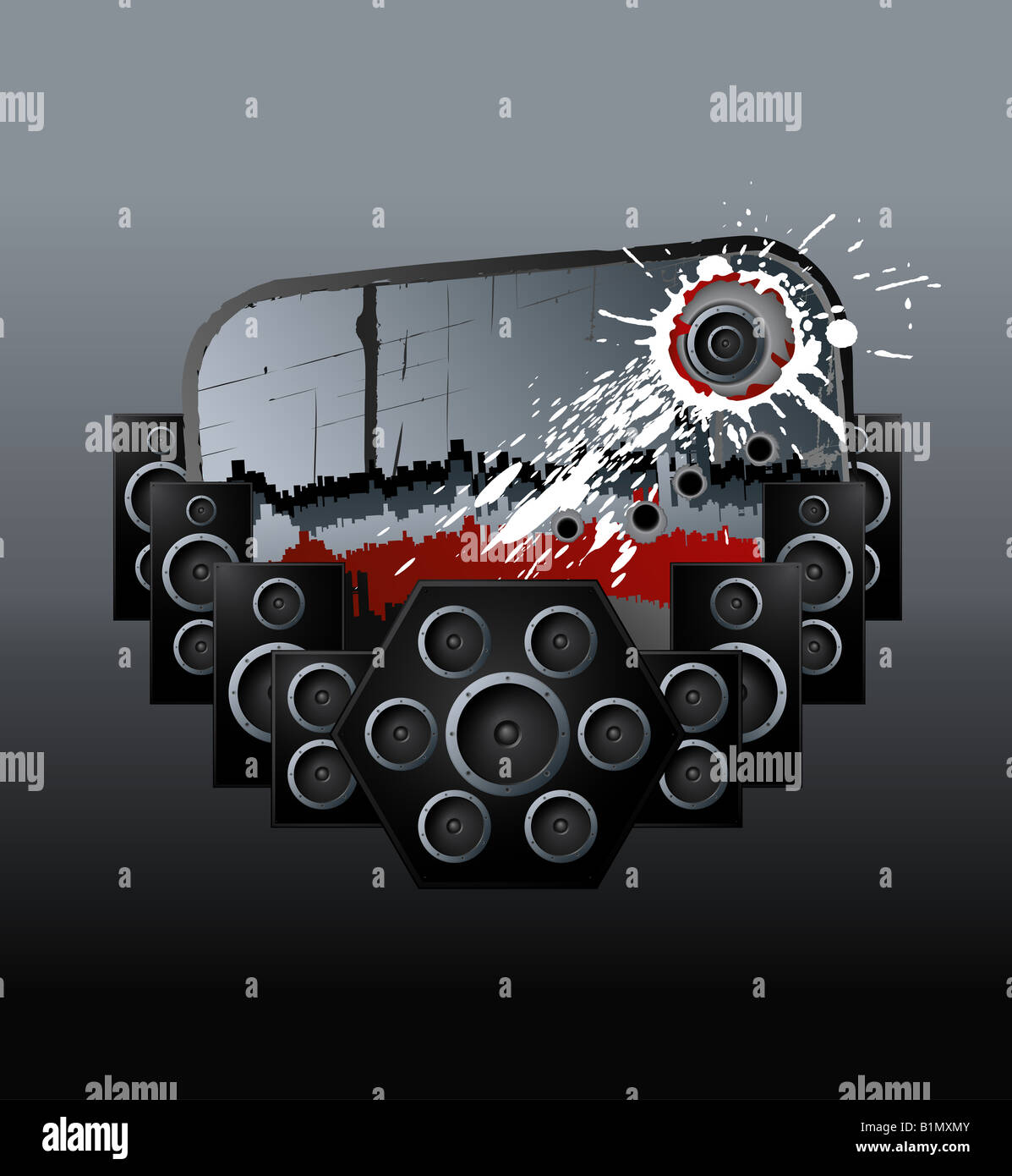 Vector illustration of a modern urban music design element with ...