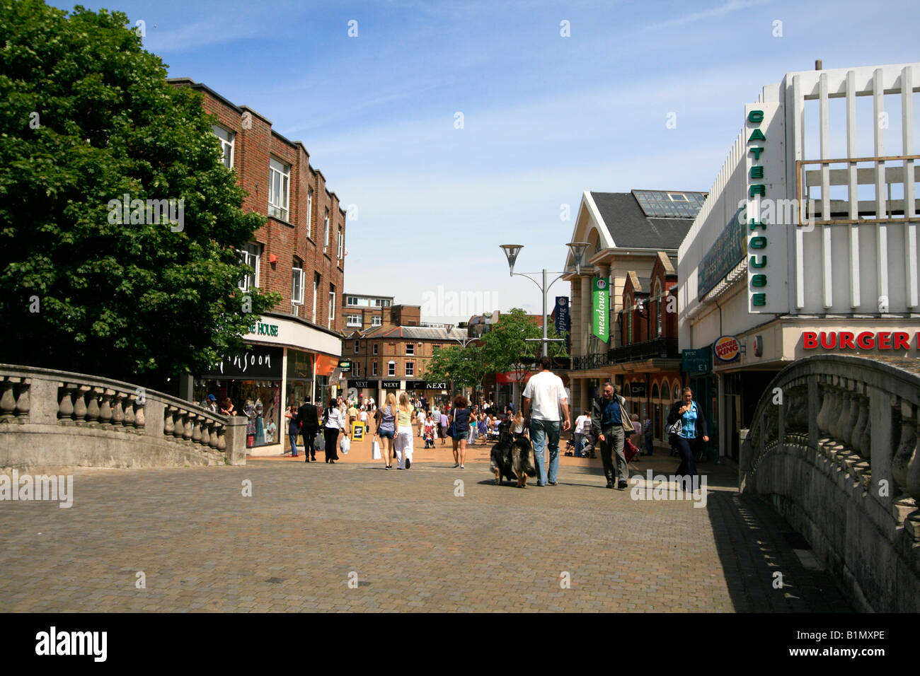 high street pedestrian area chelmsford essex town centre shops england ...