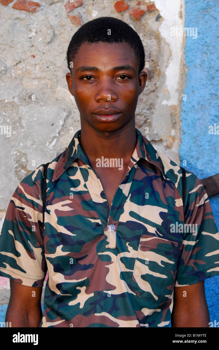 Young man in Haiti Stock Photo - Alamy