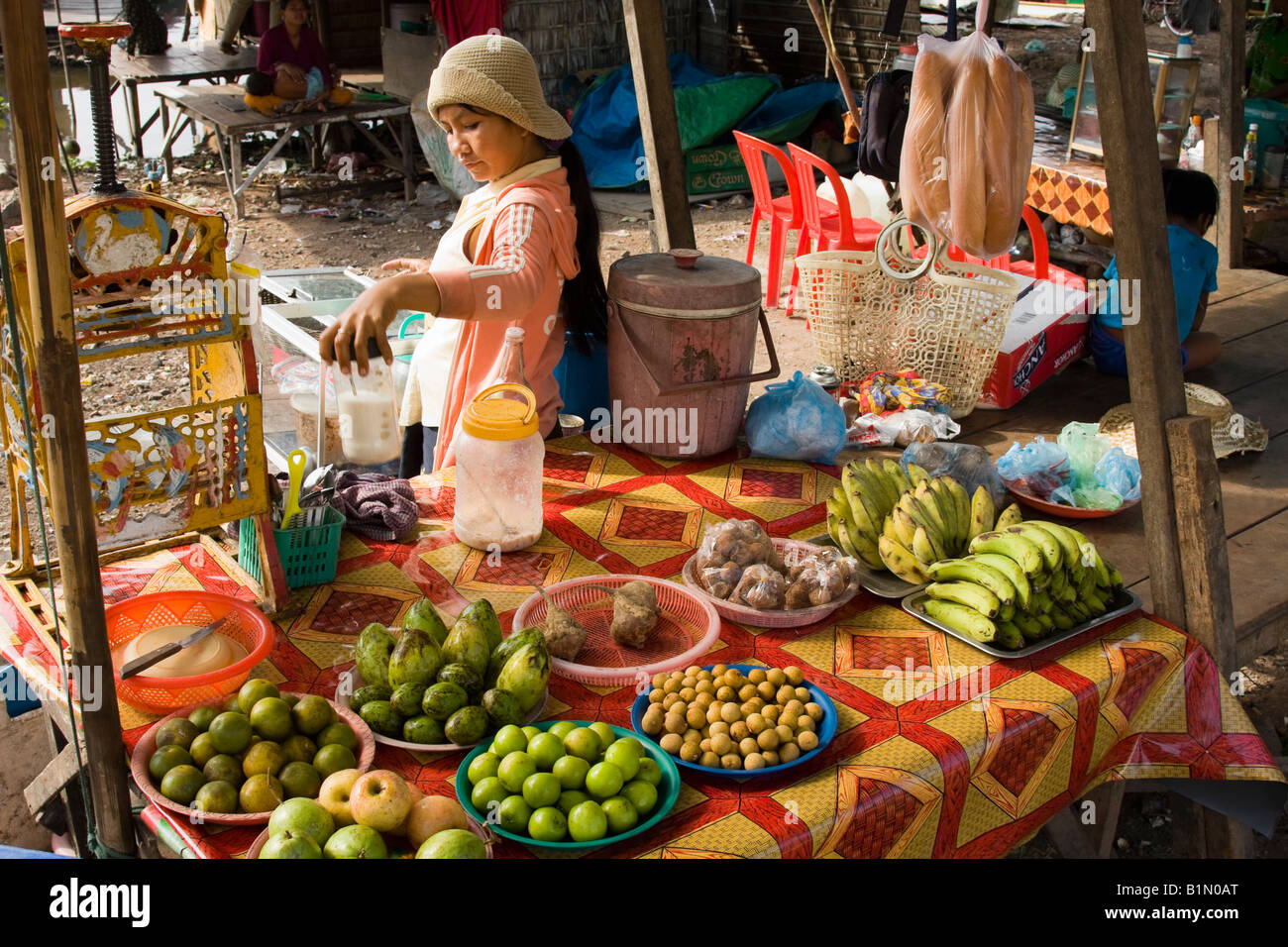 Phnom Khram village market; Phnom Khram, Cambodia Stock Photo - Alamy