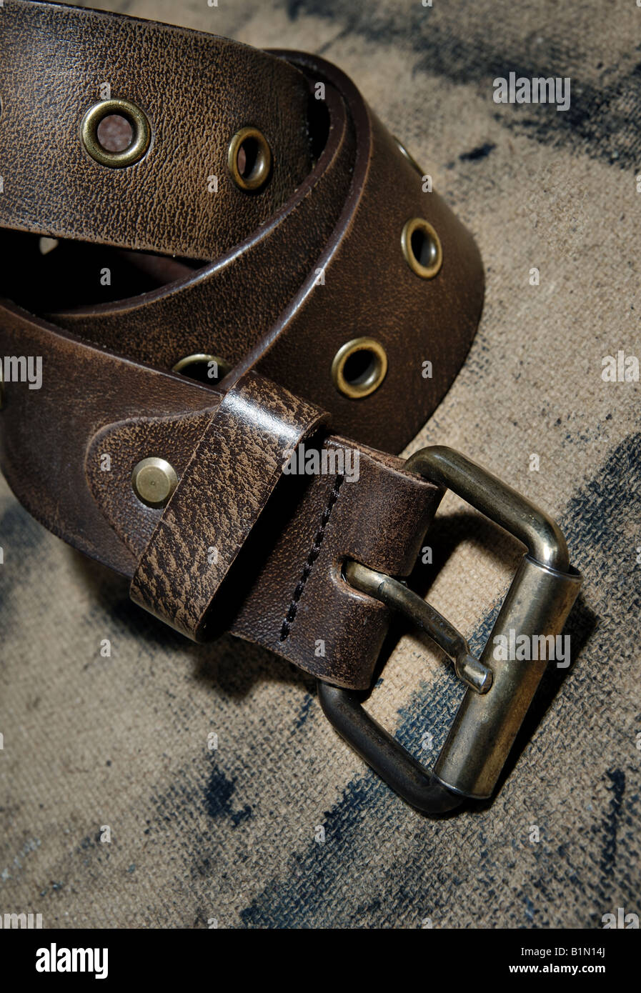 Close up photo of the leather belt on textured background Stock Photo ...
