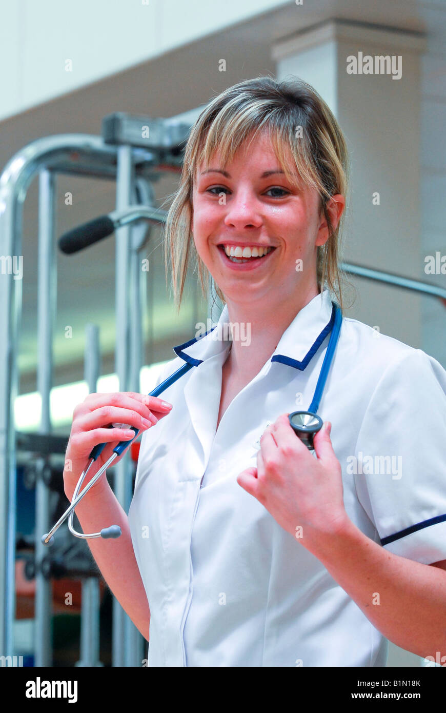 Portrait of a young female physio therapist in hospital UK Stock Photo ...